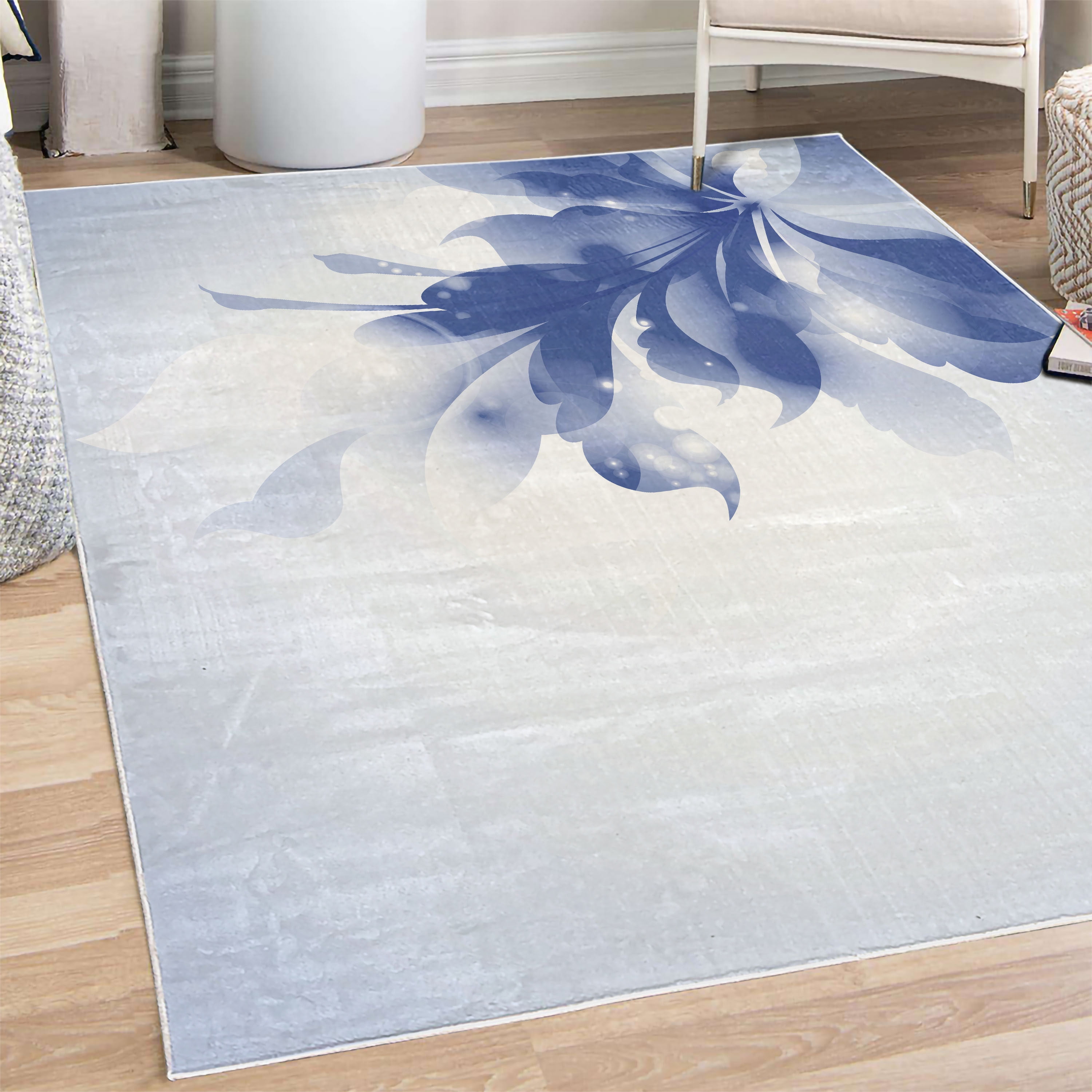Abstract Decorative Rug, Color Gradient Effect Isolated Flower Petal ...