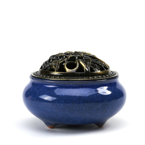 Ice Crack Texture Ceramic Incense Burner with Incense Stick Holder ...