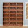 "Concepts in Wood 84"" Tall Triple Wide Bookcase, 18-Shelf Wooden ...