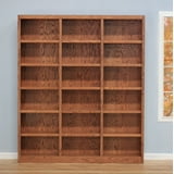 "Concepts in Wood 84"" Tall Triple Wide Bookcase, 18-Shelf Wooden ...