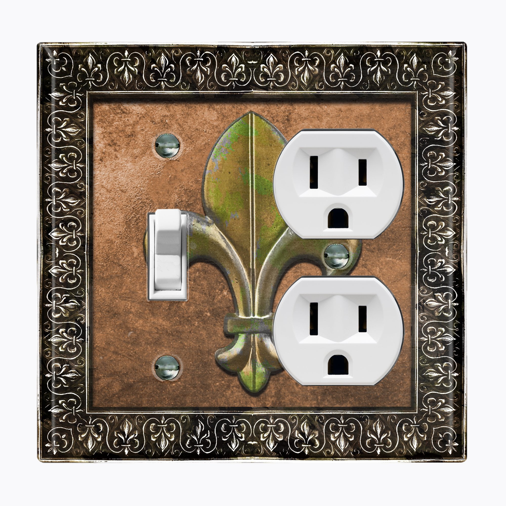 Metal Light Switch Plate Outlet Cover (Image Of French Faded Green ...