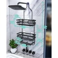 HapiRm Hanging Shower Caddy, Rustproof Stainless Steel, 2 Large Shelves ...