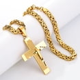 Christian English Bible Cross Pendant Chain Necklace for Women Men 14K ...