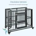 PawHut 43" Heavy Duty Dog Crate, Steel Foldable Dog Crate with 4 ...