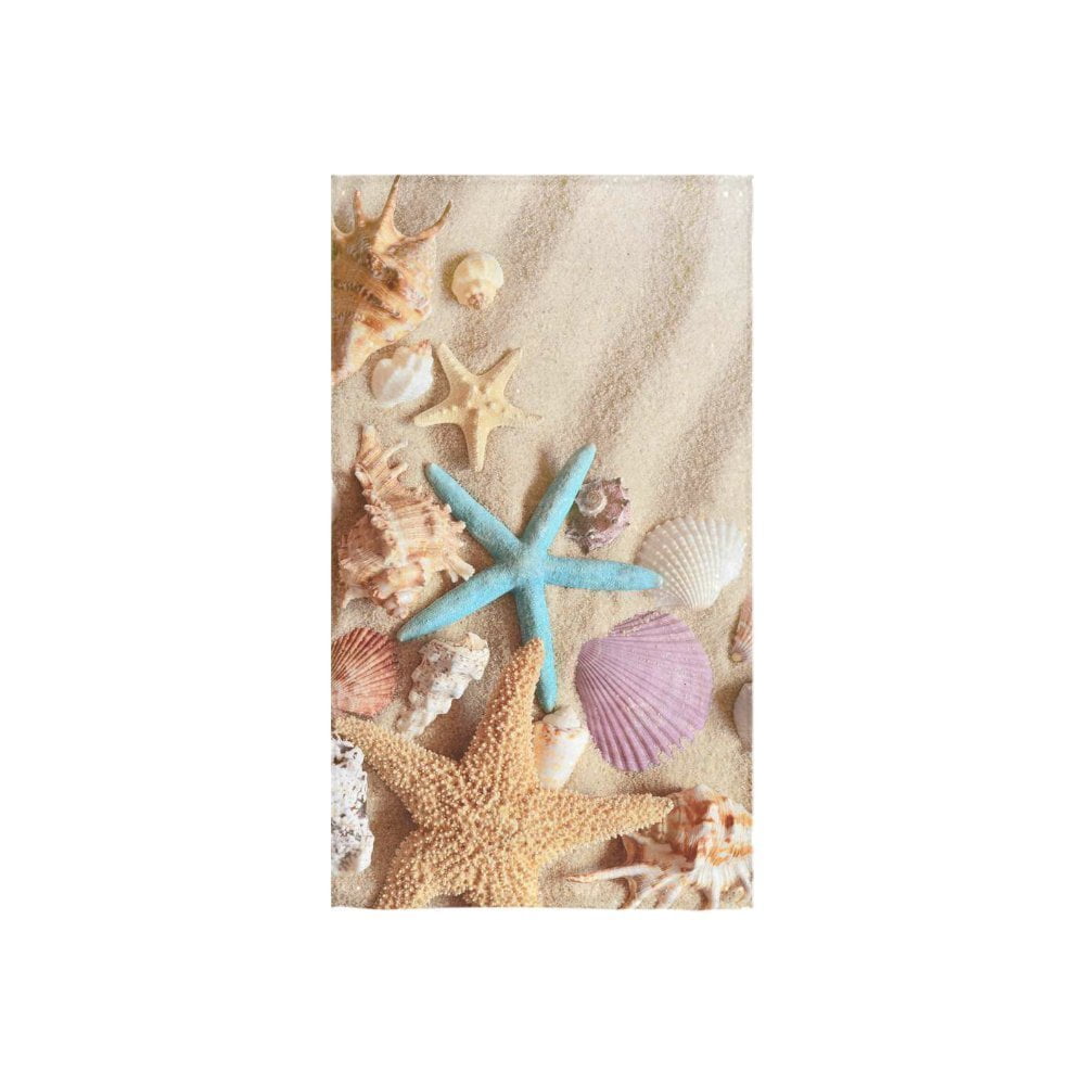 ZKGK Starfish Seashell on Summer Beach Hand Towel Bath Bathroom Shower ...