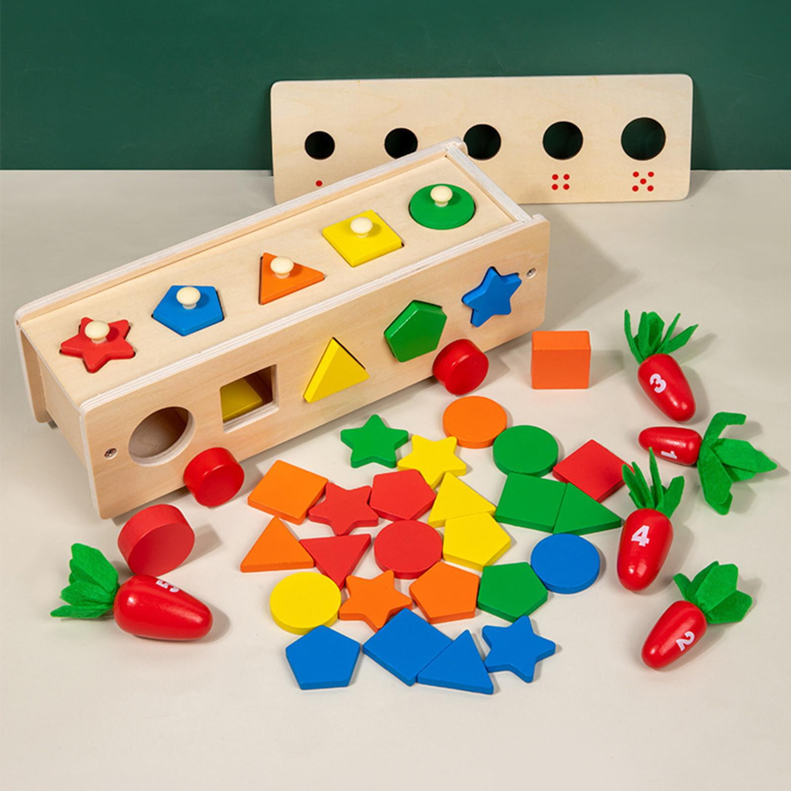Geometric Shape Puzzle Wooden Montessori Toys Educational Puzzle Toy ...