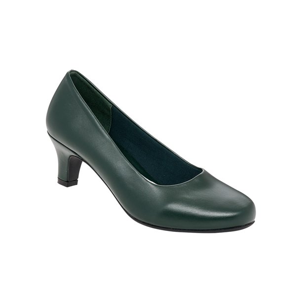 Angel Flex Women's Carol Low Heel Closed Toe Pumps Hunter 7 Wide US ...