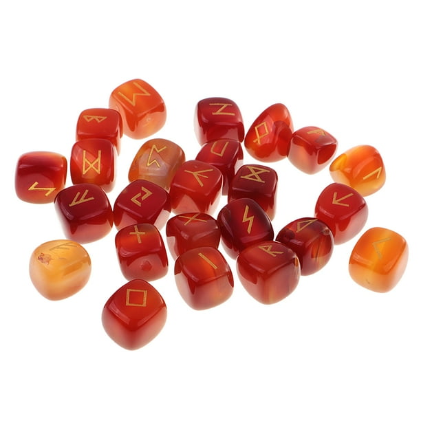 25 Piece Runes Rock Crystal Gems Oracle Rune Set Esoteric Crystal Rune ...