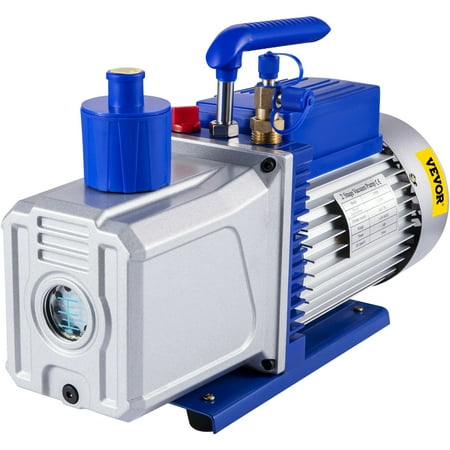 VEVOR Vacuum Pump 12 CFM 1 HP Double Stage Air Conditioning Vacuum Pump 110V Ultimate Vacuum ...