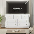 54" Wide 7-Drawer Dresser with Ring Pull Handles – White Wood, for ...