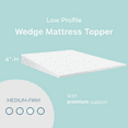 Foam Global Bed Wedge Mattress Topper 2.0, Low Profile 4-Inch Incline ...