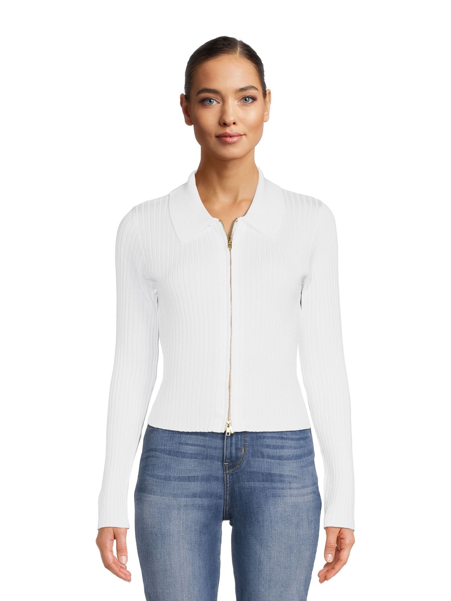 No Boundaries Juniors Double Zip Sweater, Midweight - Walmart.com