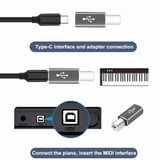 JSER 2pcs USB-C Type C to Midi Adapter Converter Lectronic Musical ...