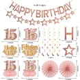 15th Birthday Decorations for Girls, Pink Rose Gold Happy 15 years old ...