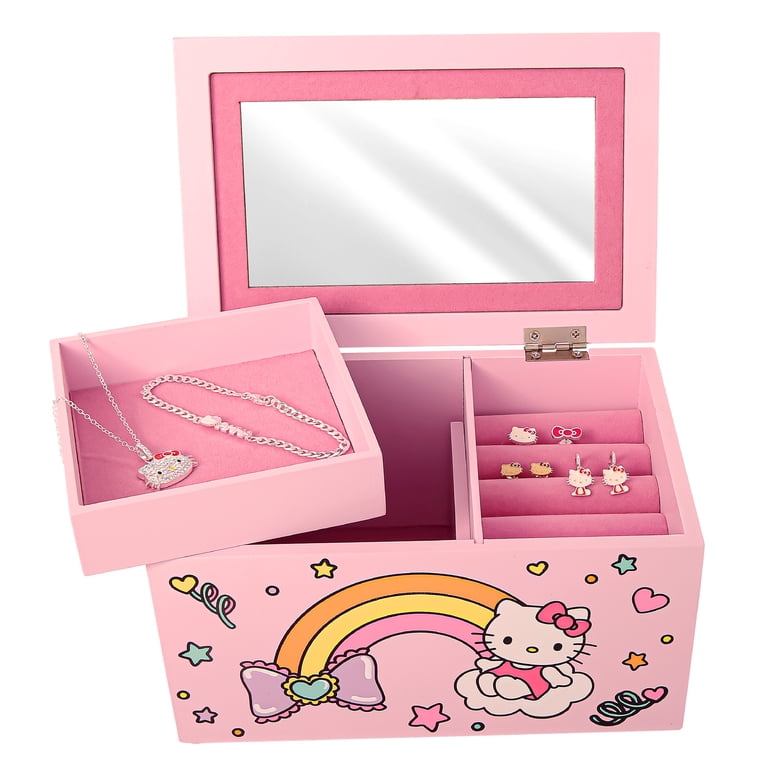 Hello Kitty Christmas Kawaii Hello Kitty Portable Jewelry Box Anime ...