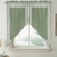 Dark Green Abstract Art Swag Curtain Valance for Window 2 Panels ...