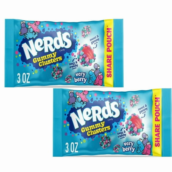 NERDS Gummy Clusters Candy, Berry Punch Rush, Crunchy and Gummy, 8 oz ...