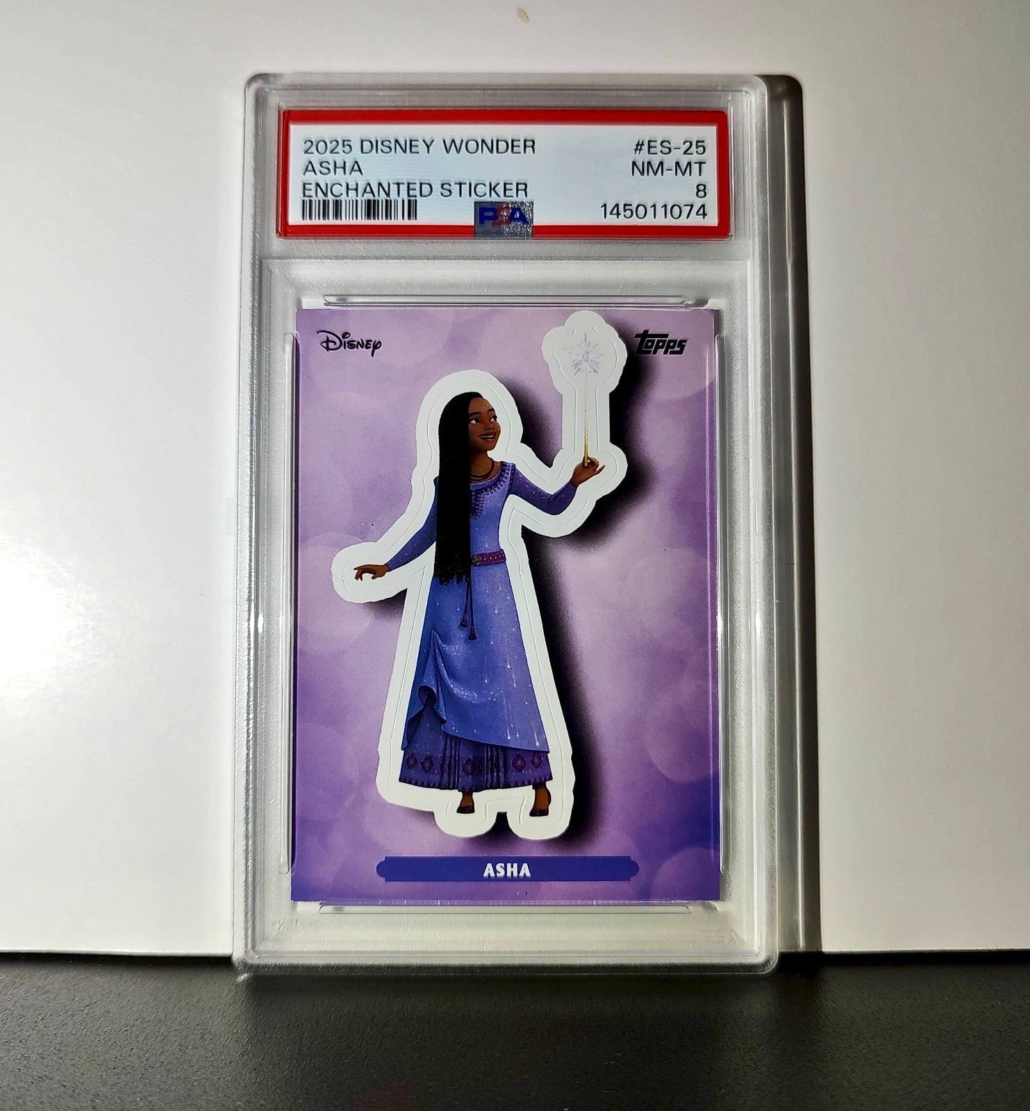 Asha 2025 Topps Disney #ES-25 Enchanted Sticker Card Wish PSA 8 ...