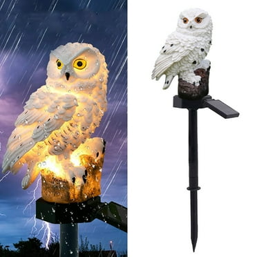 Garden Solar Lights Outdoor Decorative Resin Owl Solar LED Lights with ...
