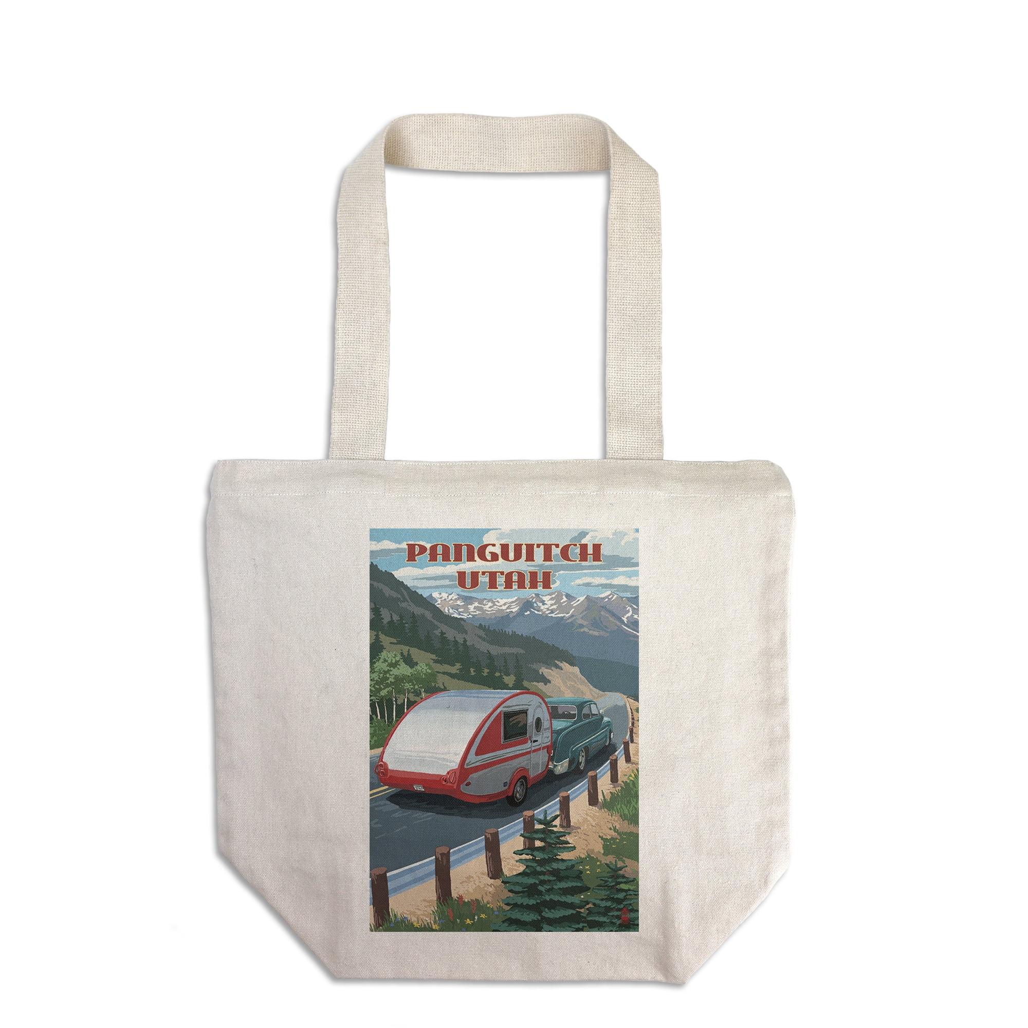 Panguitch, Utah, Retro Camper (100% Cotton Canvas Reusable Tote Bag ...