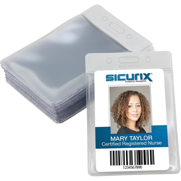 SICURIX Color-coded Vinyl Vertical Badge Holder, Box of 50 - Walmart.com