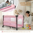 JOYMOR 3 in 1 Bedside Bassinet, Pink Bassinet for Baby Girl Infant ...