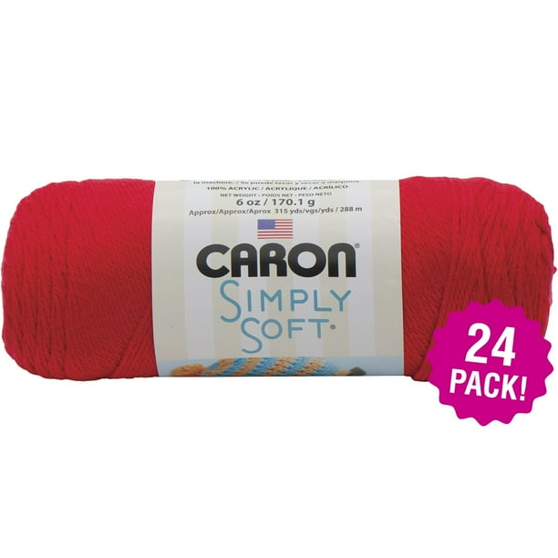 Caron Simply Soft Solids Yarn 24/Pk-Red - Walmart.com - Walmart.com