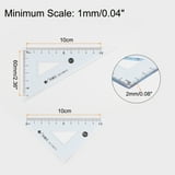 Uxcell 4piece Triangle Ruler Square Set 10cm 30/60 and 45/90 Degrees ...