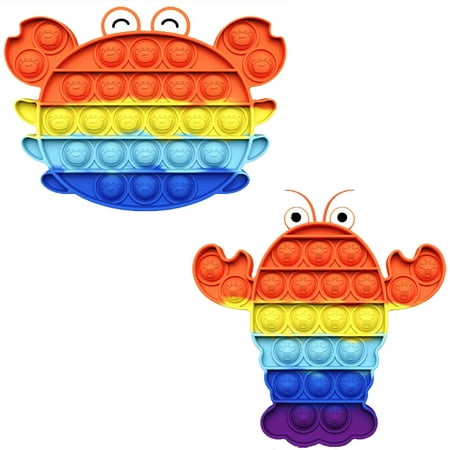 NC Pop Its Rainbow Animal Crab Lobster Fidget Pack Sensory Toy ...