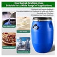 Large Plastic Blue Open Top Storage Drum Keg with Lid and Ring, Food ...