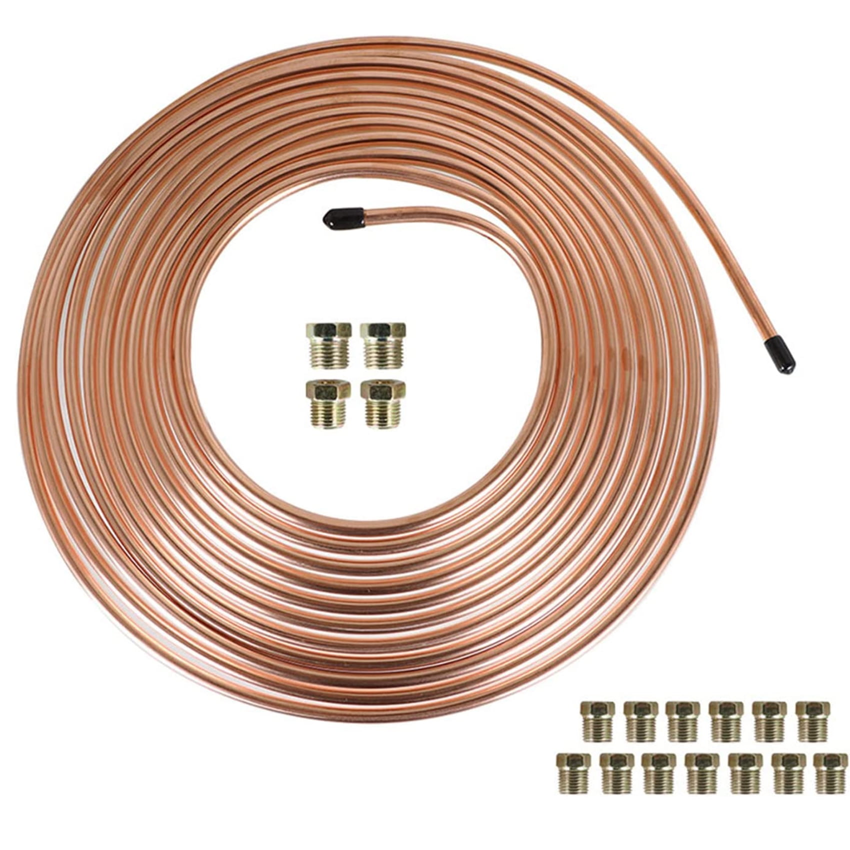 SEBLAFF 1/4 OD Copper Nickel Brake Line Tubing Kit 25 Ft Coil Roll w ...