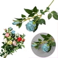 Artificial White Rose Flower Single Branch with Two Heads Bulgarian ...