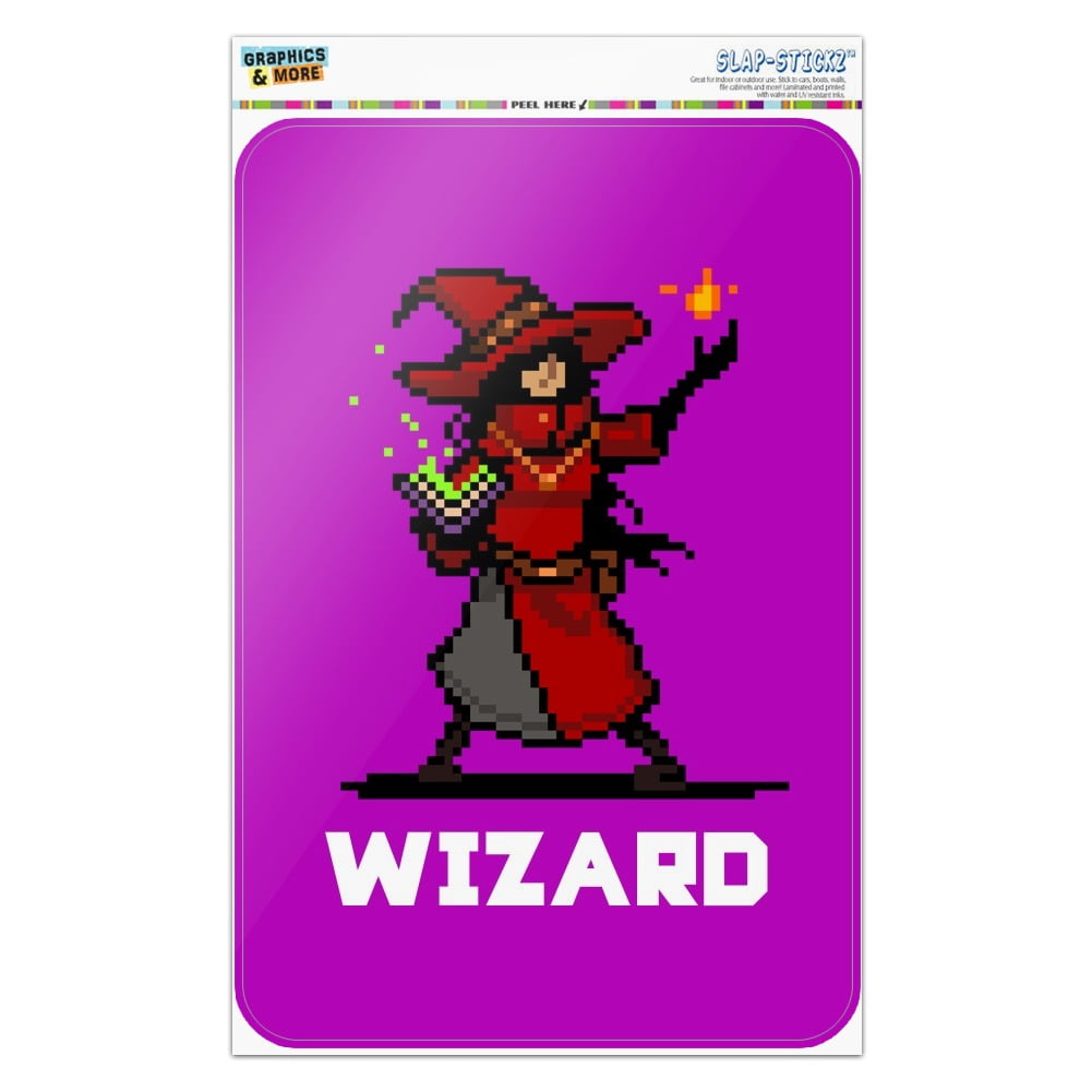 8-Bit Pixel Retro Wizard Mage Caster Games RPG Home Business Office ...