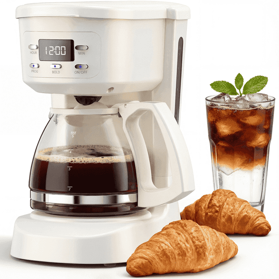 5 Cup Programmable Drip Coffee Maker with Auto Shut-off Function and ...