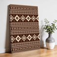 Brown Boho Canvas Wall Art for Living Room, Moroccan Geometric Striped ...