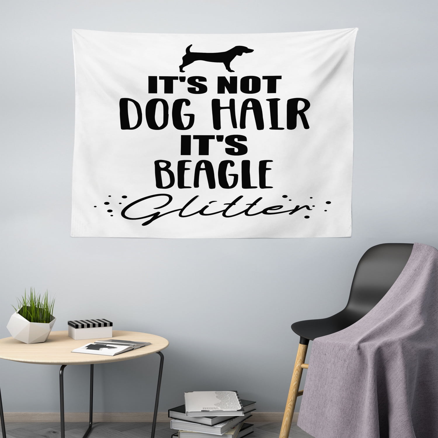 Beagle Tapestry, Dog Lover Inspirational Motto Loving Simplistic ...