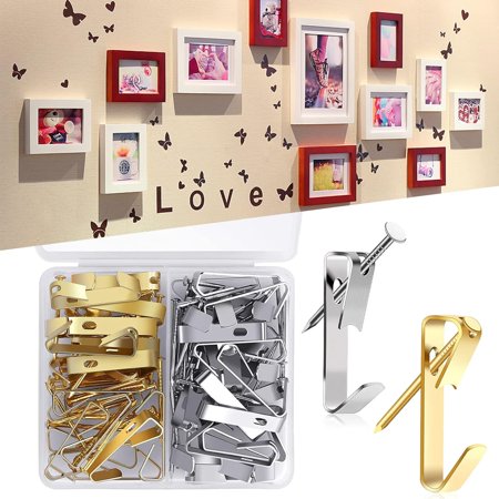 Gold and Silver, 30 Lbs, 40 Pieces, Picture Hook, Picture Frame Hook ...
