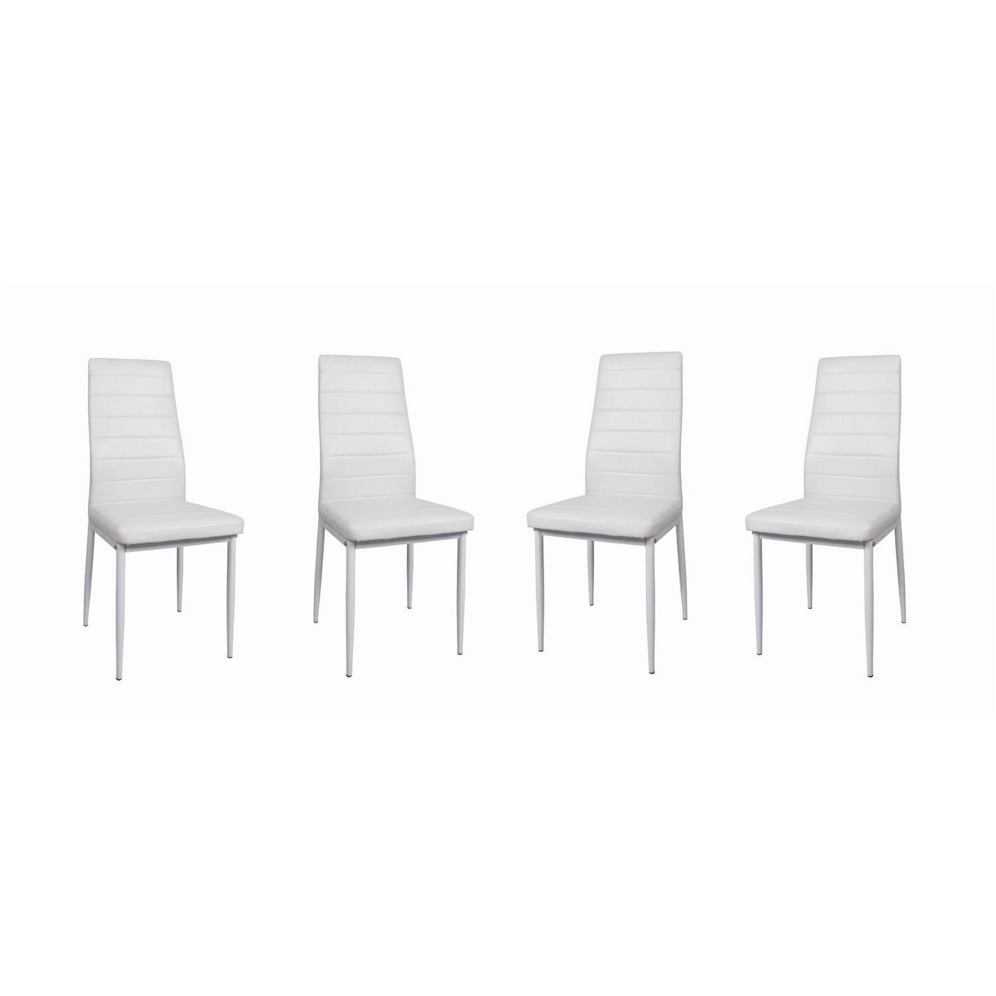 Click here for K-Living Nash White Pu Upholstered Chairs With Stu... prices