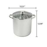 Mainstays Stainless Steel 12-Quart Stock Pot with Glass Lid, Induction ...