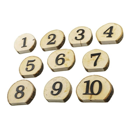 10 Pieces Round Table Number Wooden Table Numbers | Walmart Canada
