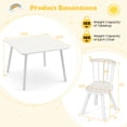 Gymax 3PCS Toddler Furniture w/Pine Wood Frame Curved Backrest Round ...