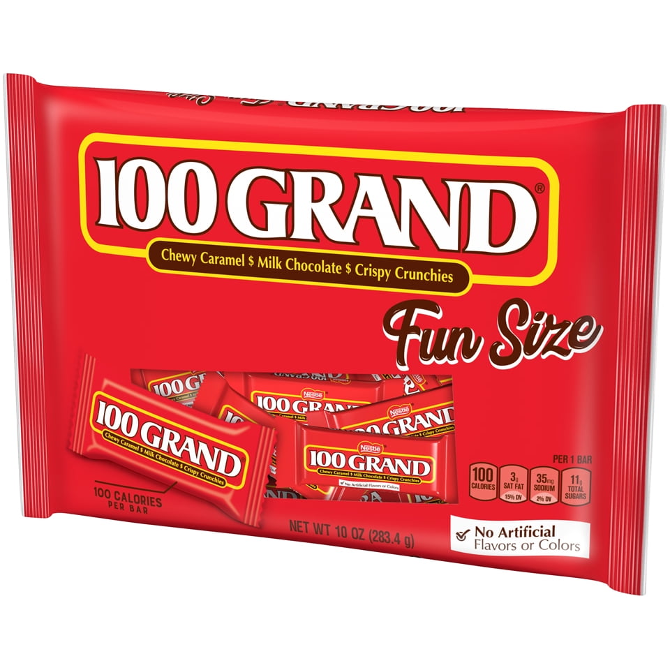 Fun Size 100 Grand Milk Chocolate with Caramel Candy Bars - 10 oz in ...