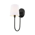 CFC Lighting Rustic 1-Light Black Wall Sconce with Clean White Shade ...