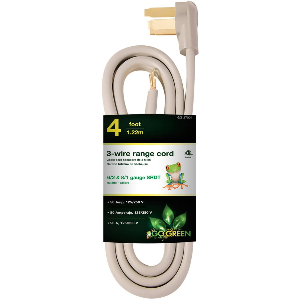 GoGreen Power 4' 3-Wire Range Cord, Gray, 27004 - Walmart.com - Walmart.com