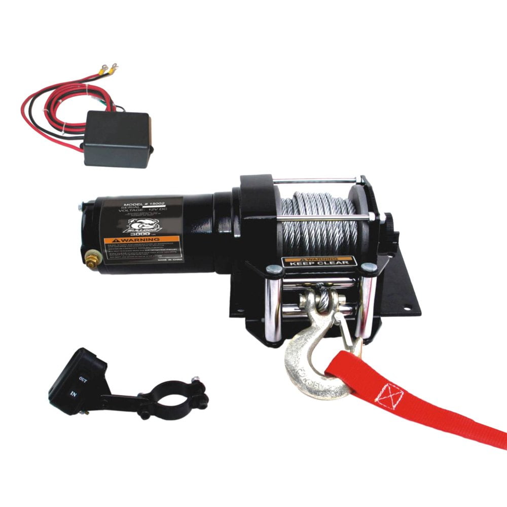 BULLDOG WINCH 15002 3000LB ATV WINCH WITH MINI-ROCKER SWITCH, MOUNTING ...
