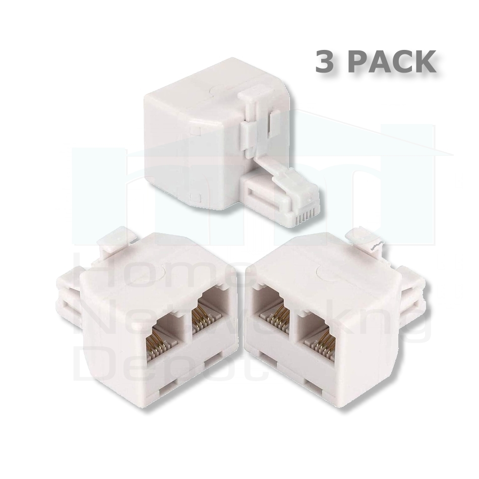 PREMISA™ ADAPTER, WHITE RJ-11 SPLITTER 6P4C DUAL LINE 1 / LINE 2 - 3 ...