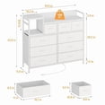 White 9-Drawer Wooden Metal Combined Dresser TV Stand with Charging ...