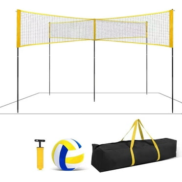 CROSSNET Portable Four-Square Volleyball Game Set with Adjustable ...