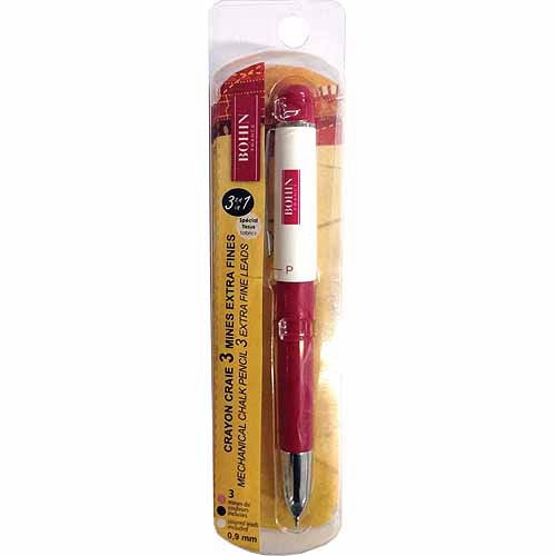 Bohin Mechanical Chalk Pencil, Extra-Fine with 3 Leads - Walmart.com