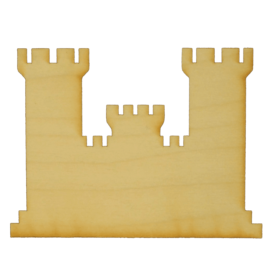 Unfinished Engineers Castle Wood Cutout (1/4” Thickness, Small 4" x 3 ...